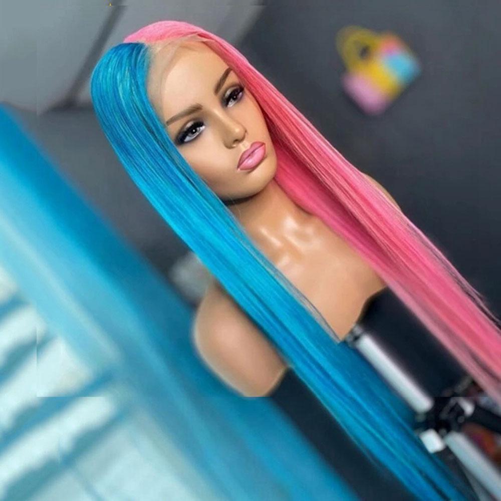 Split Color Lace Front Wig 100% Human Hair Wig – MEBARY